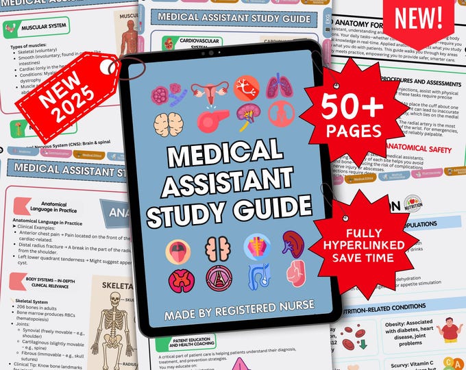 Medical Assistant Notes Cheat Sheet Bundle, Nursing School Notes, Nclex ...