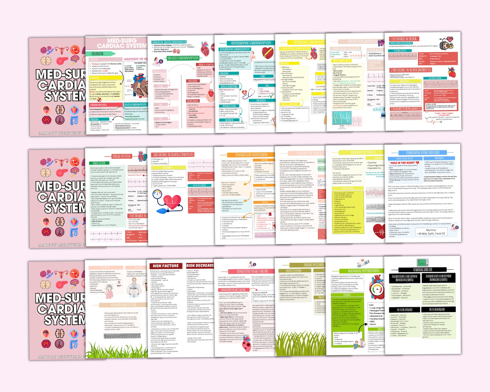 Cardiac Nursing Notes Bundle, Cardiovascular System, Med Surg (2025) - Etsy