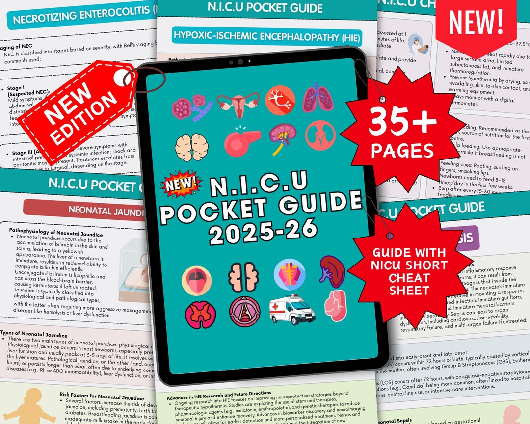 NICU Nurse Pocket Guide | Neonatal Study Reference (digital Download ...