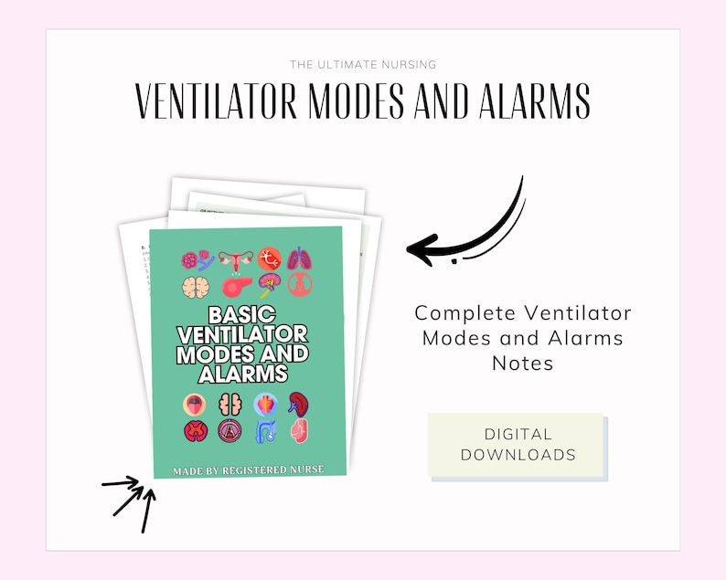 Ventilator Cheat Sheet | Nurse Study Note Guide | NCLEX Prep Sheet ...