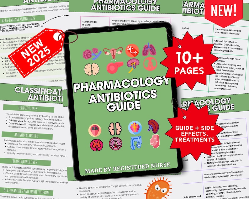 Antibiotics Pharmacology Bundle | Antibiotics Cheat Sheets | Nursing ...