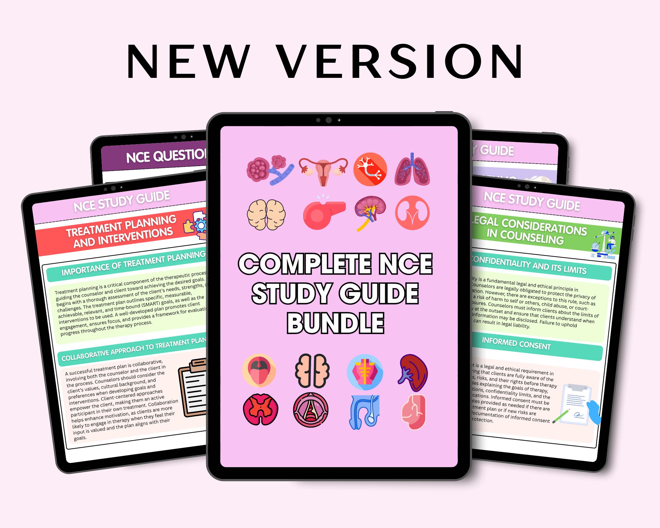 NCE Study Guide Bundle With Mock Exams (digital Download) - Etsy