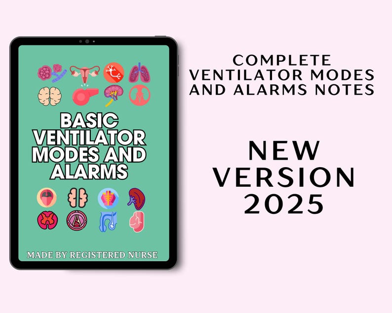 Ventilator Cheat Sheet | Nurse Study Note Guide | NCLEX Prep Sheet ...