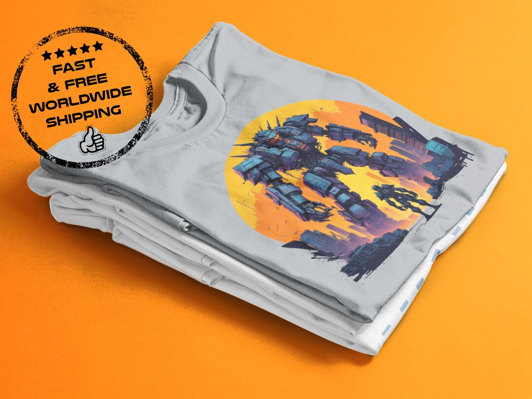 Cyberpunk Mech Warrior T-shirt, Manga Fan Shirt, Mecha Robot, Gundam ...