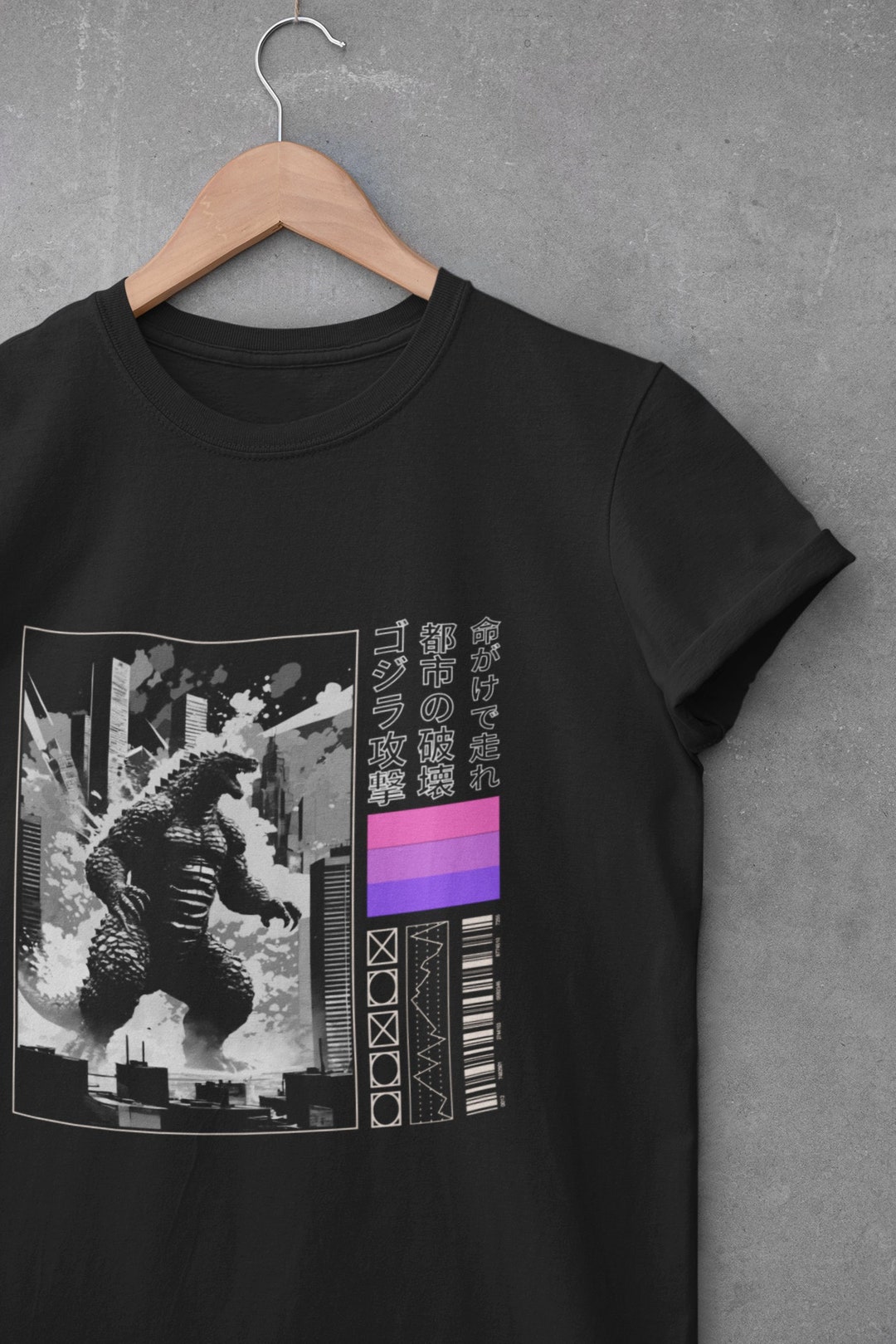 Godzilla Cyberpunk Fusion T-shirt Kaiju Meets Cybernetic Art Futuristic ...