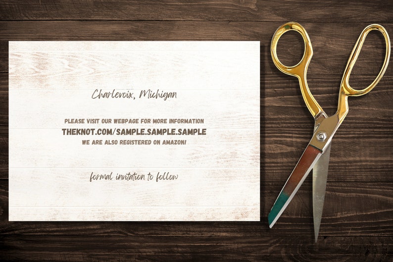Rustic Save the Date Wedding Invitation Printed Wood Background Save ...
