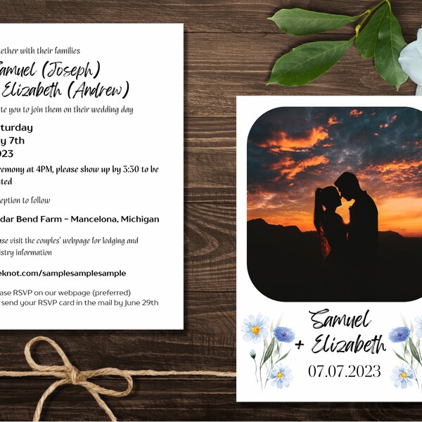 Two Sided Wedding Invitation - Etsy