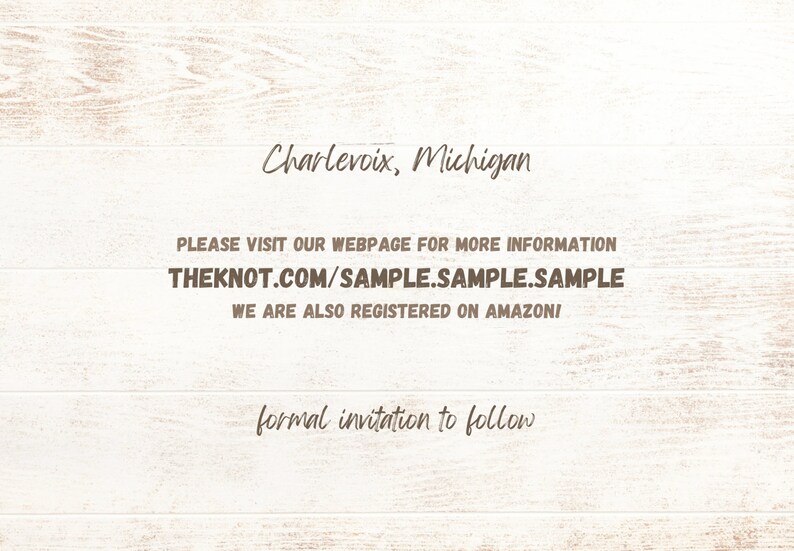 Rustic Save the Date Wedding Invitation Printed Wood Background Save ...