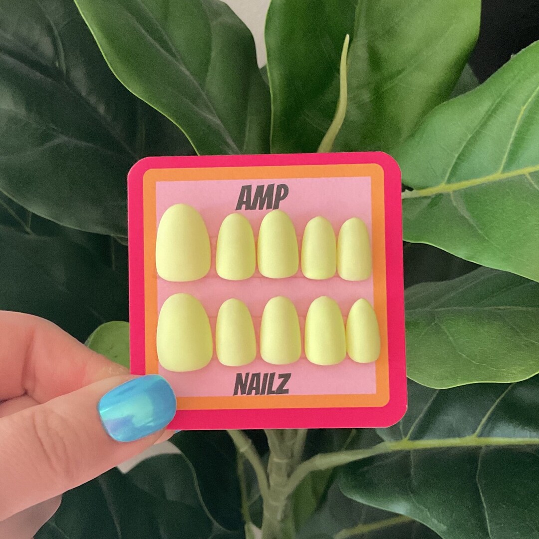 Hand Painted Lime Green Matte Press on Nails, Green Nails, St. Patrick ...