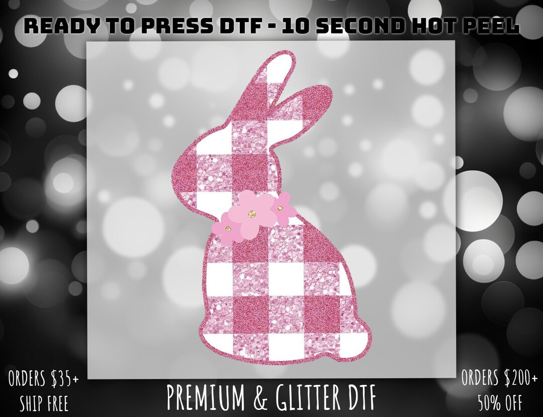 Get Stunning Easter Bunny Dtf Designs Plaid Monogram - Etsy