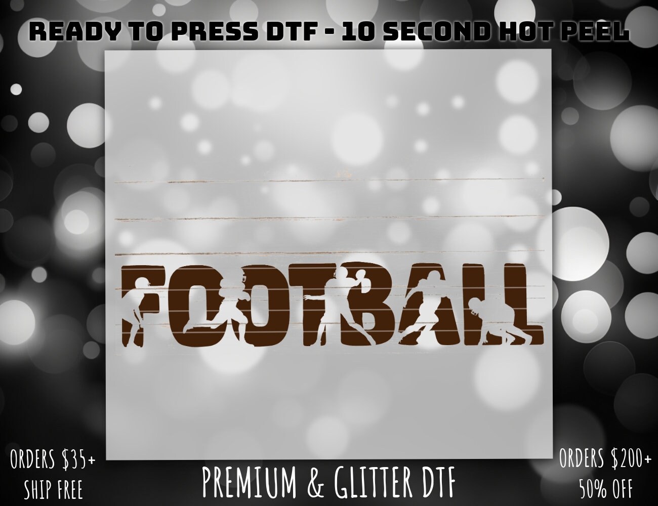 Football Heat Transfer Ready to Press DTF Design for - Etsy