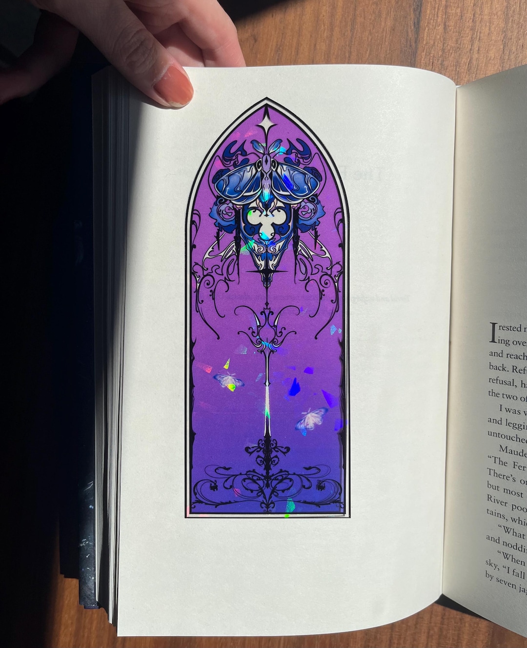 The Knight and the Moth Bookmark, Officially Licensed, Holographic Clear Stained Glass Fantasy ...