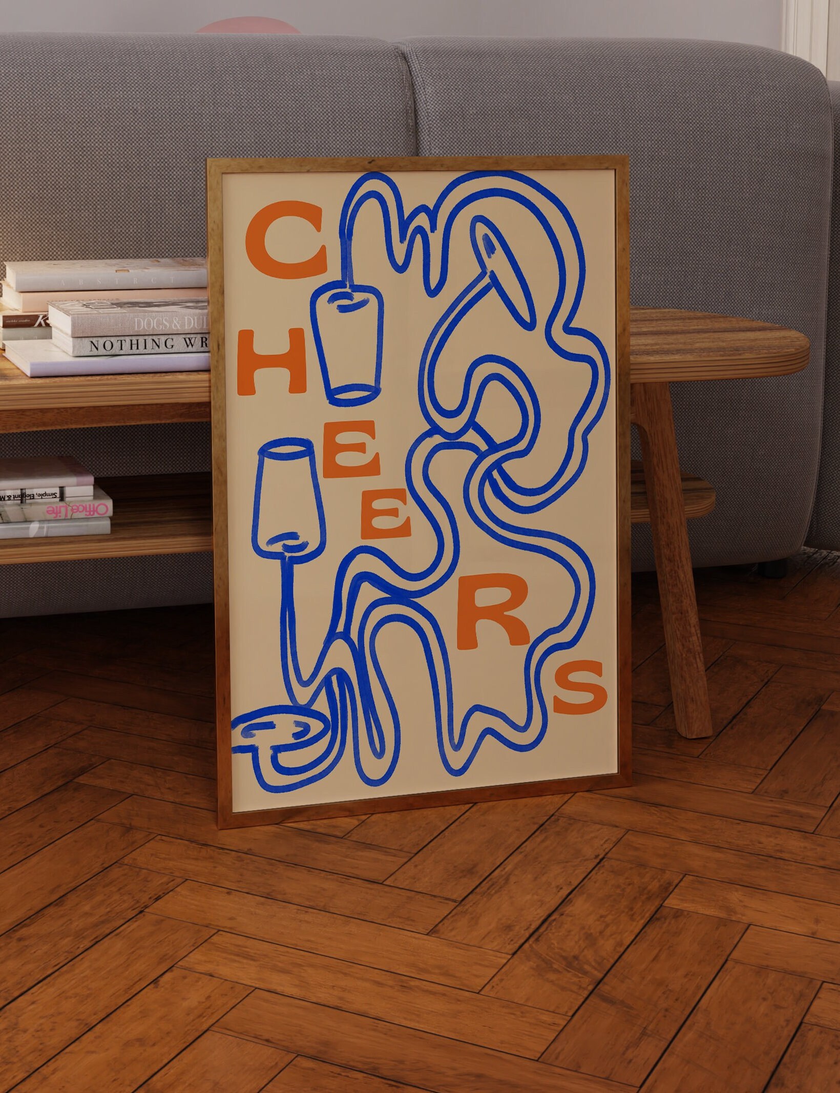 Cheers Wine Glass Sign Cheers Quote Bar Cart Art Apartment - Etsy