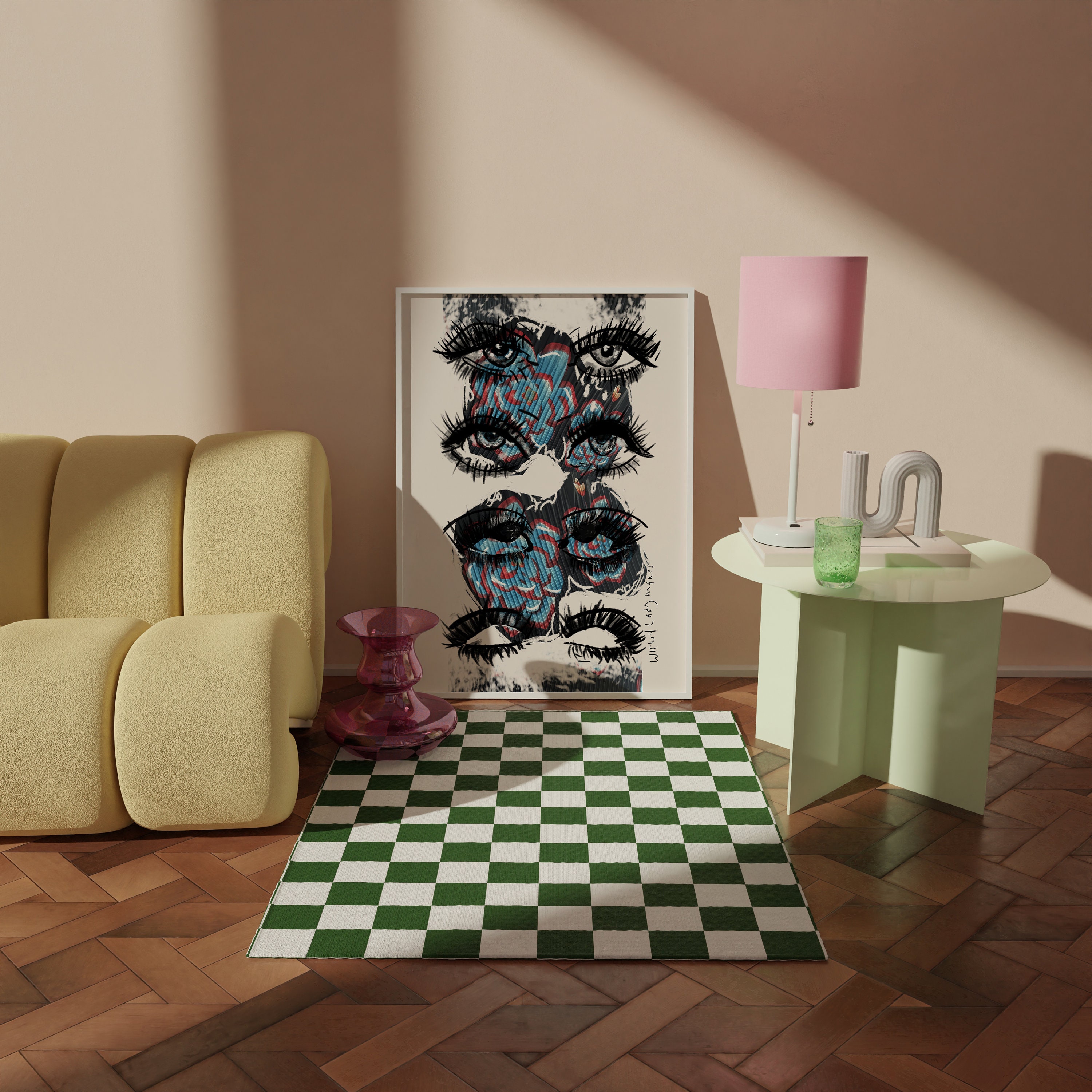 Naked Eyes Print Audrey Hepburn Wall Art Art Deco Bar Cart Modern
