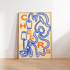 Cheers Wine Glass Sign, Cheers Quote, Bar Cart Art, Apartment Decor ...