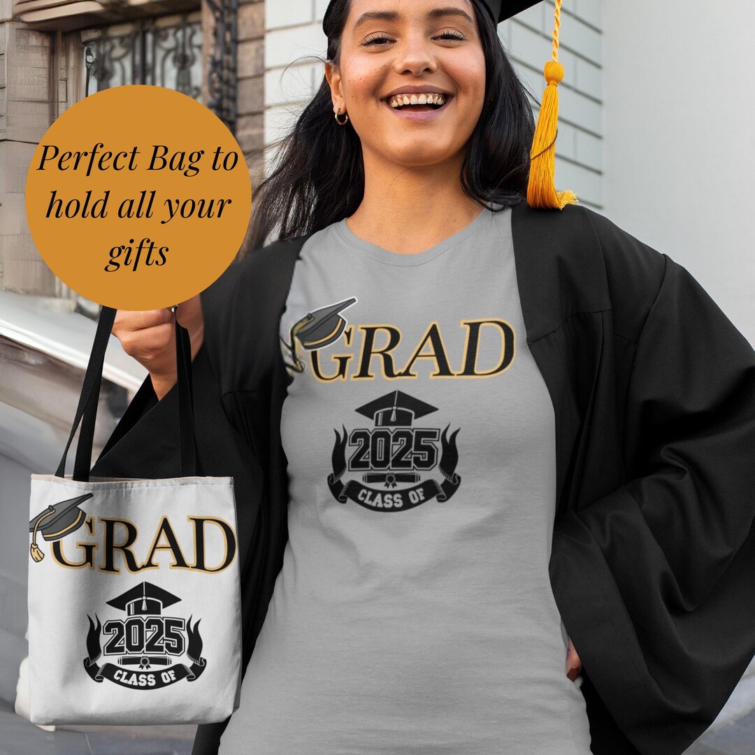 High School Grad Tote Bag | Class of 2025 Reusable Canvas Bookbag ...