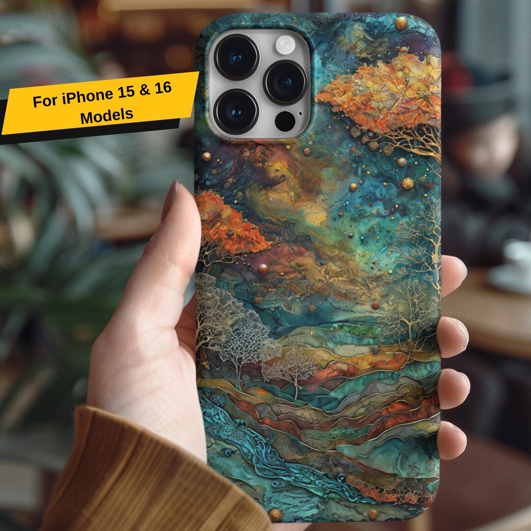 IPhone Flexi Case iPhone 15 & 16 Models Bold Artistic Forest Design ...