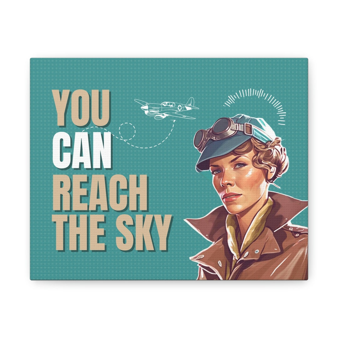 Amelia Earhart Canvas | Feminist Art | Women Art | Inspirational ...