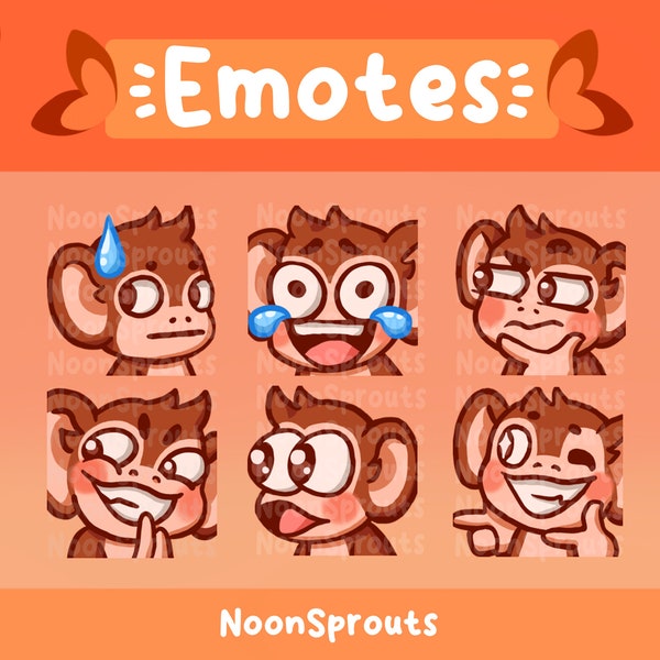 Monkey Twitch Emotes - Etsy
