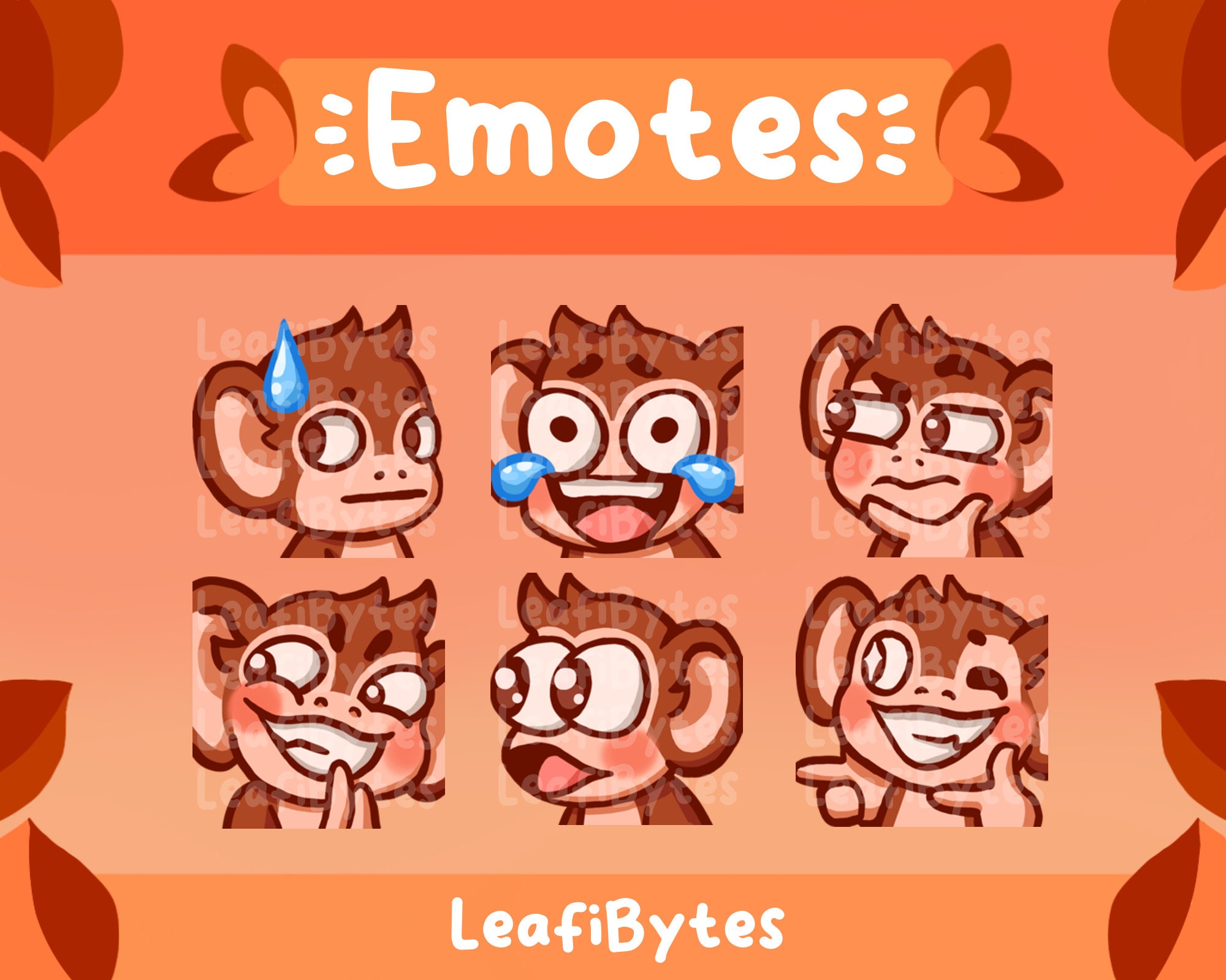 Cute Meme Monkey Emotes | Twitch/discord | Bundle of 6 - Etsy