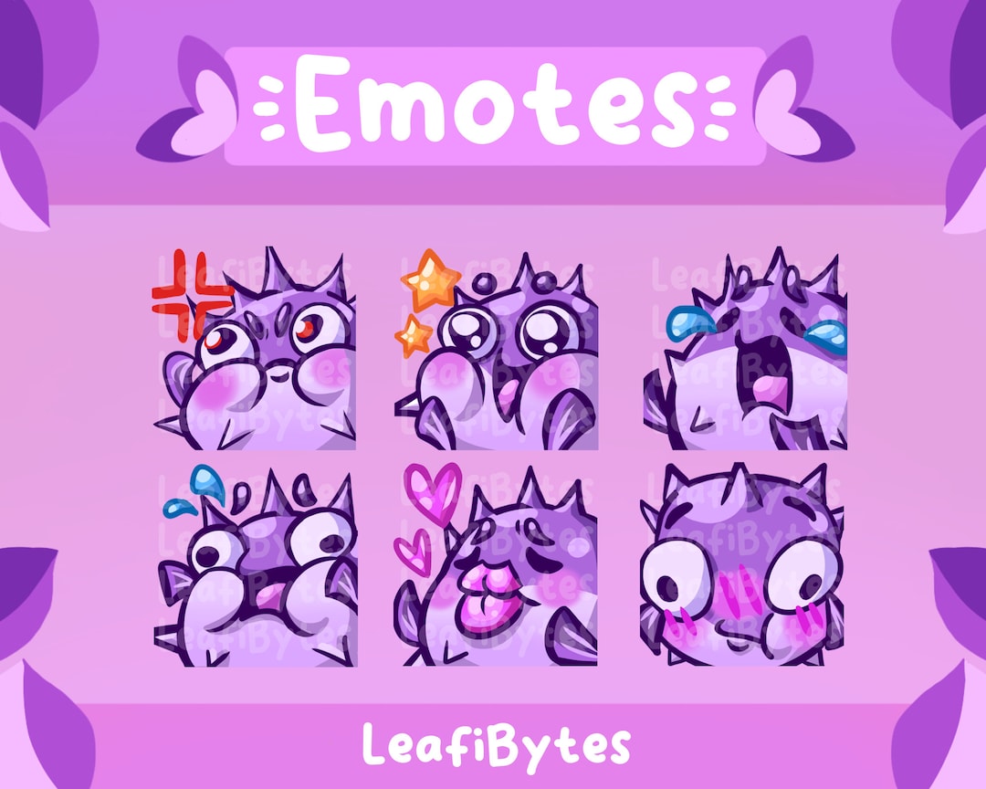 Cute Pufferfish Emotes | Twitch/discord | Bundle of 6 - Etsy