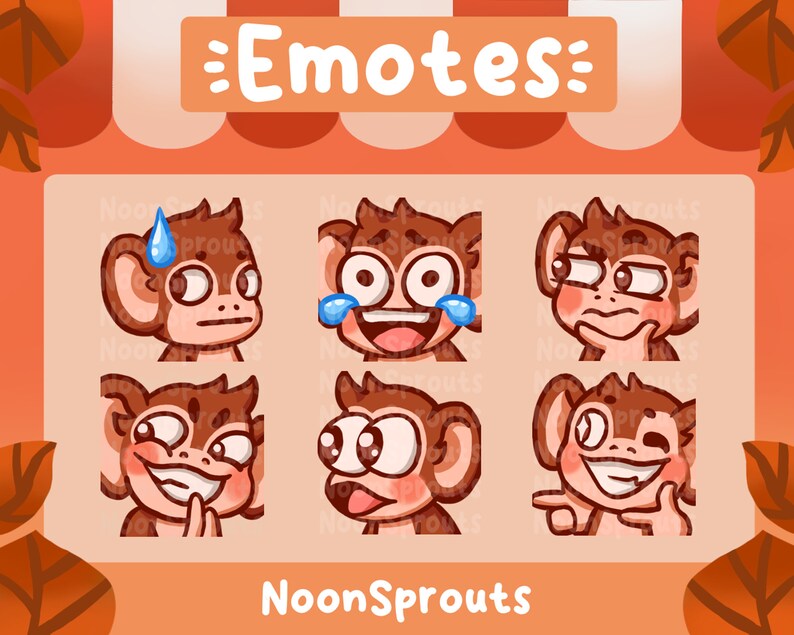 Cute Meme Monkey Emotes Twitch/discord Bundle of 6 - Etsy