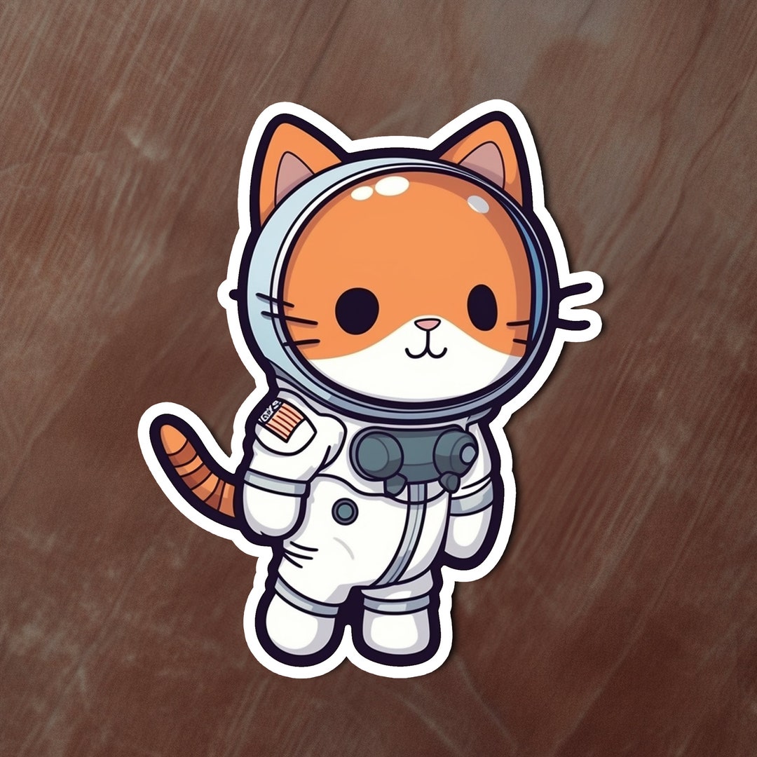 Cat in Space Suit Sticker | Stickers | Cute | Space | Astronaut - Etsy