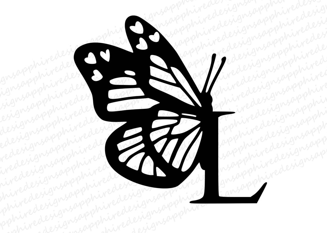 L Letter Svg Files, Alphabet Svg, Butterfly Svg, Vector, Png, Dxf, Pdf ...