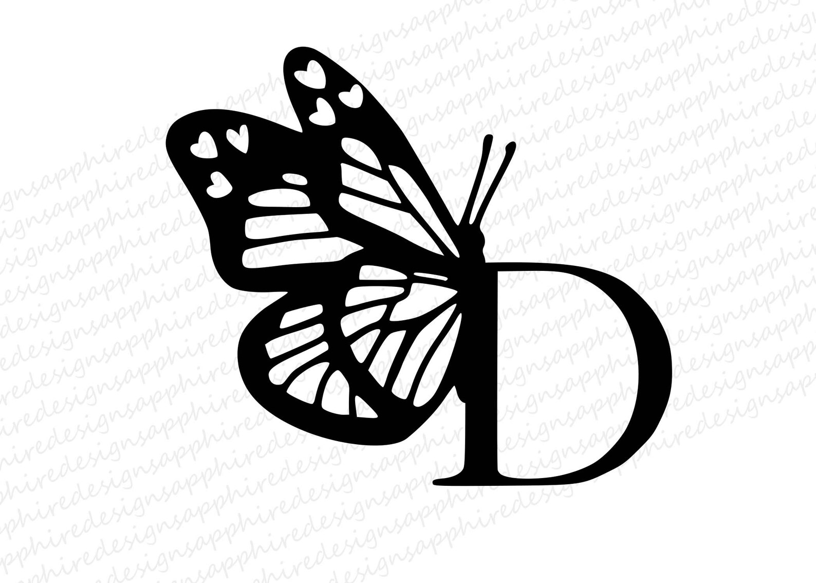 D Letter Svg Files, Alphabet Svg, Butterfly Svg, Vector, Png, Dxf, Pdf ...