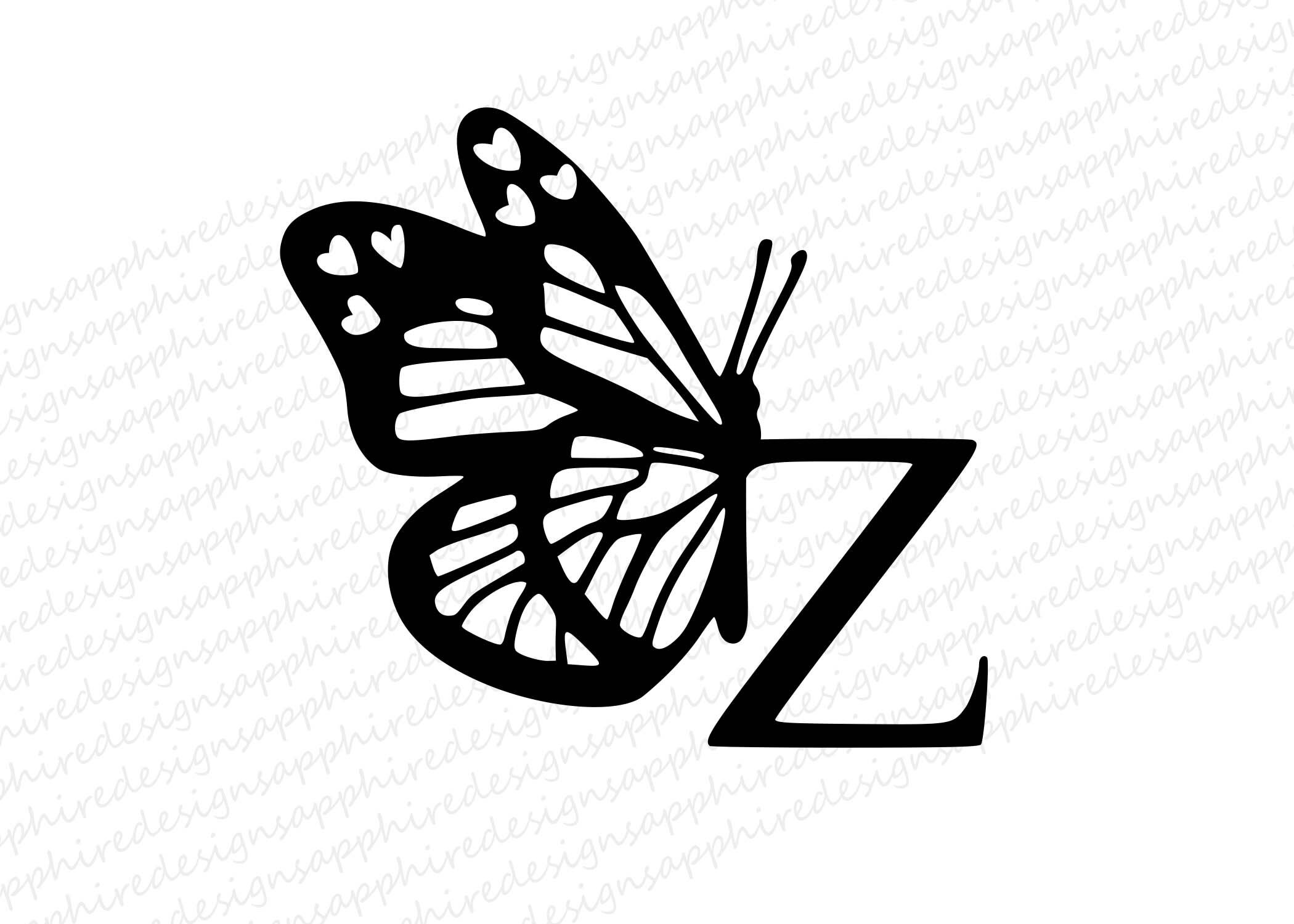 Z Letter Svg Files, Alphabet Svg, Butterfly Svg, Vector, Png, Dxf, Pdf ...