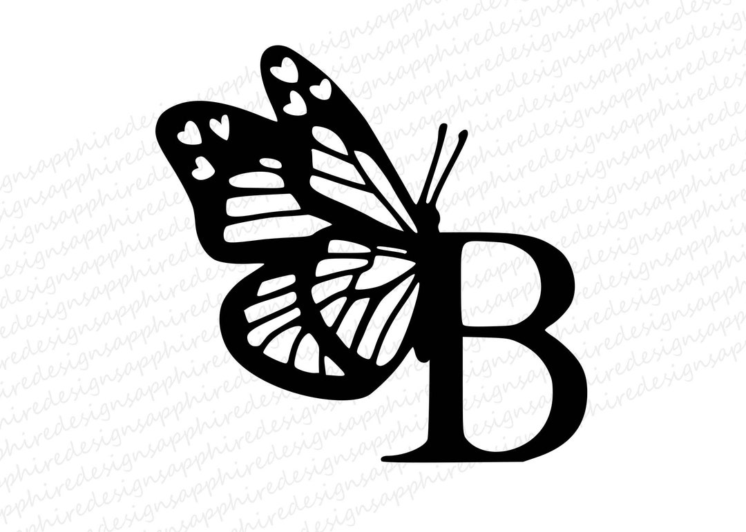 B Letter Svg Files, Alphabet Svg, Butterfly Svg, Vector, Png, Dxf, Pdf ...