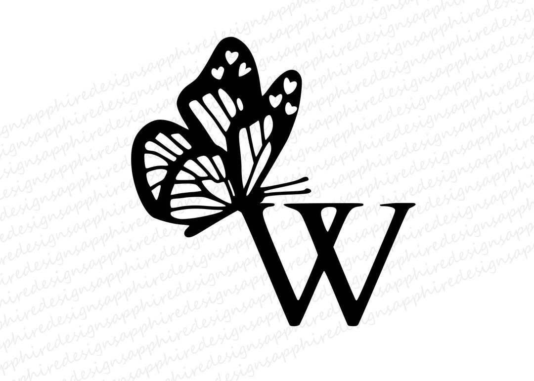 W Letter Svg Files Alphabet Svg Butterfly Svg Vector Png - Etsy UK