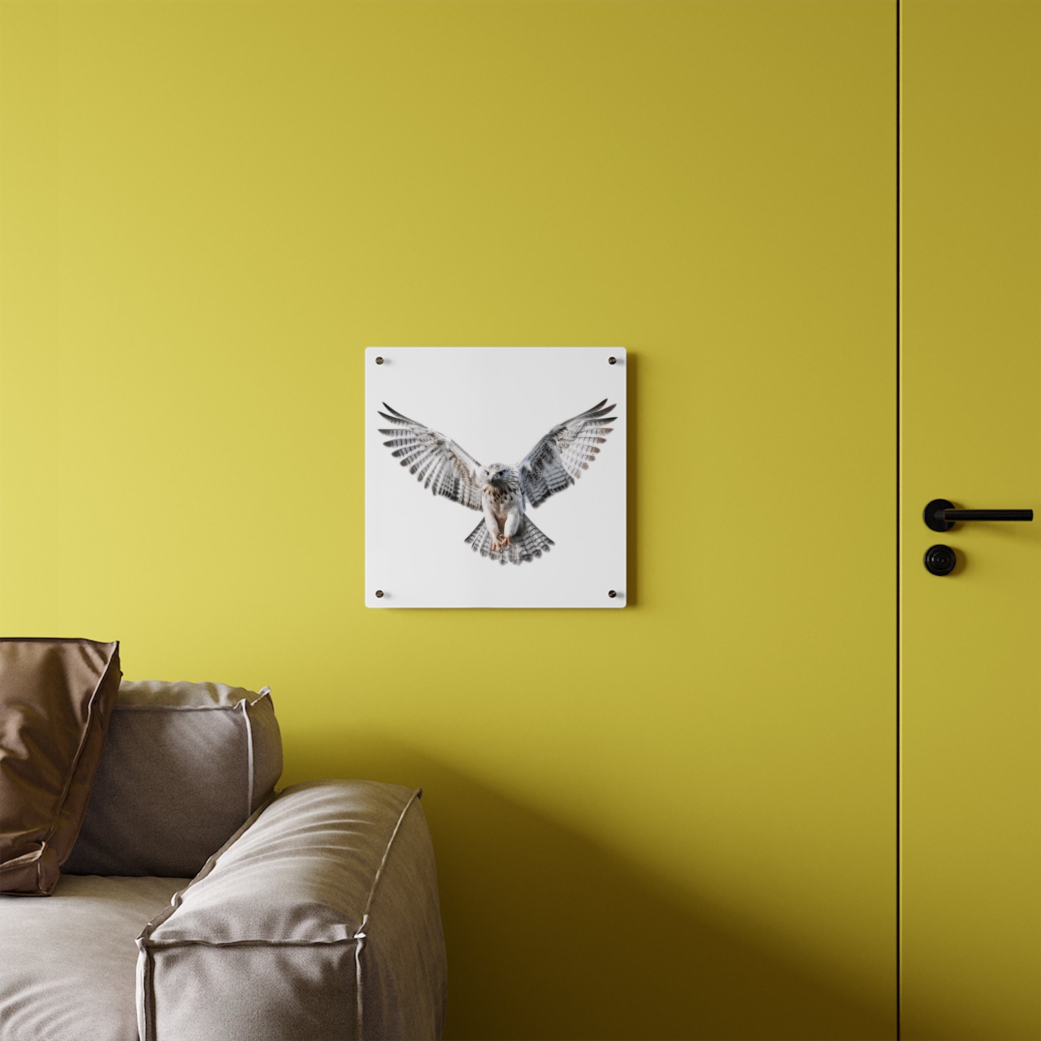 Modern Office Decor: Hawk Art Panel, Captivating Hawk Acrylic Print ...