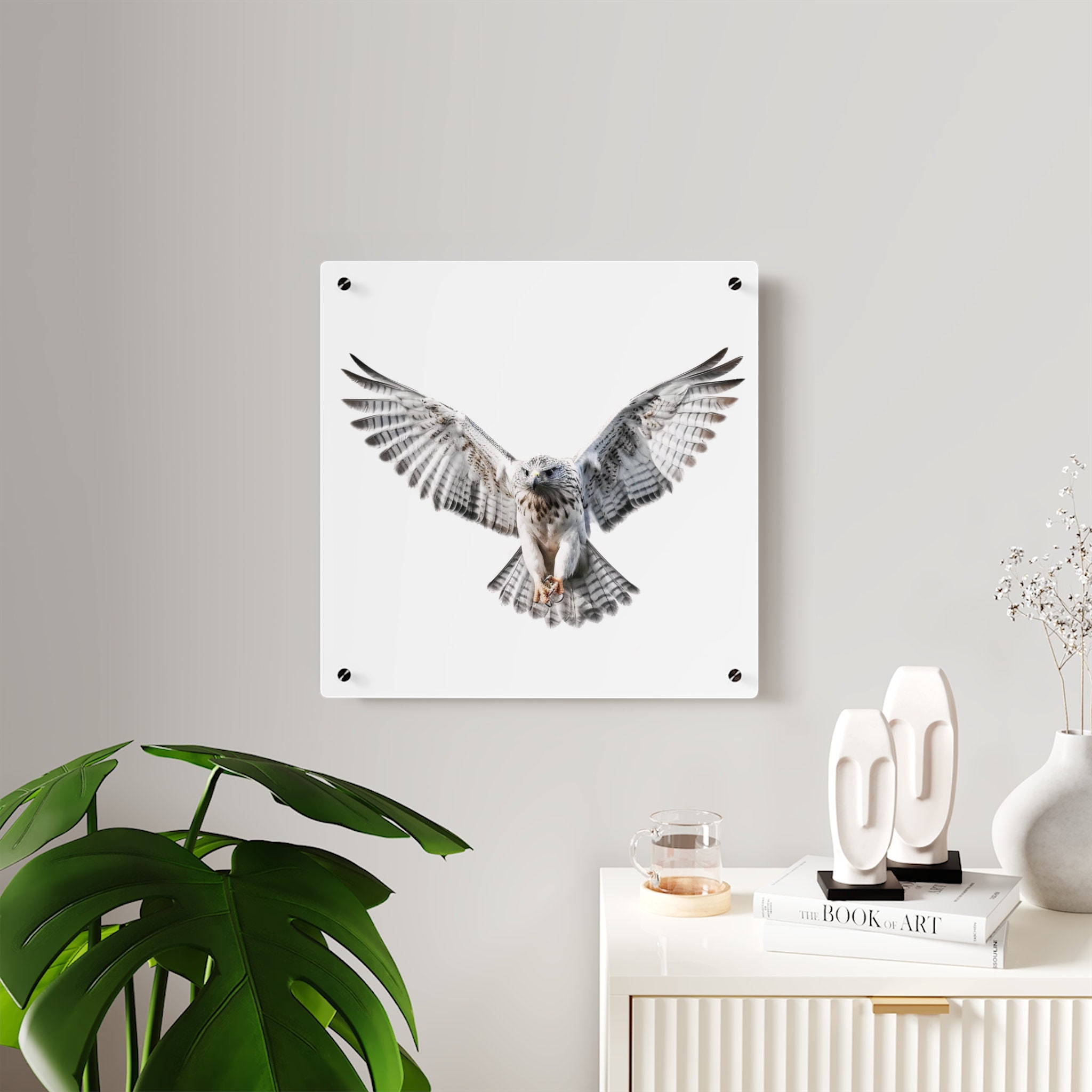 Modern Office Decor: Hawk Art Panel, Captivating Hawk Acrylic Print ...