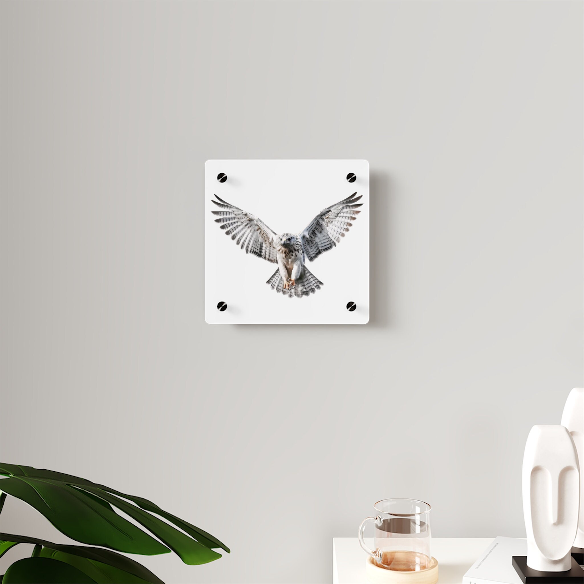 Modern Office Decor: Hawk Art Panel, Captivating Hawk Acrylic Print ...