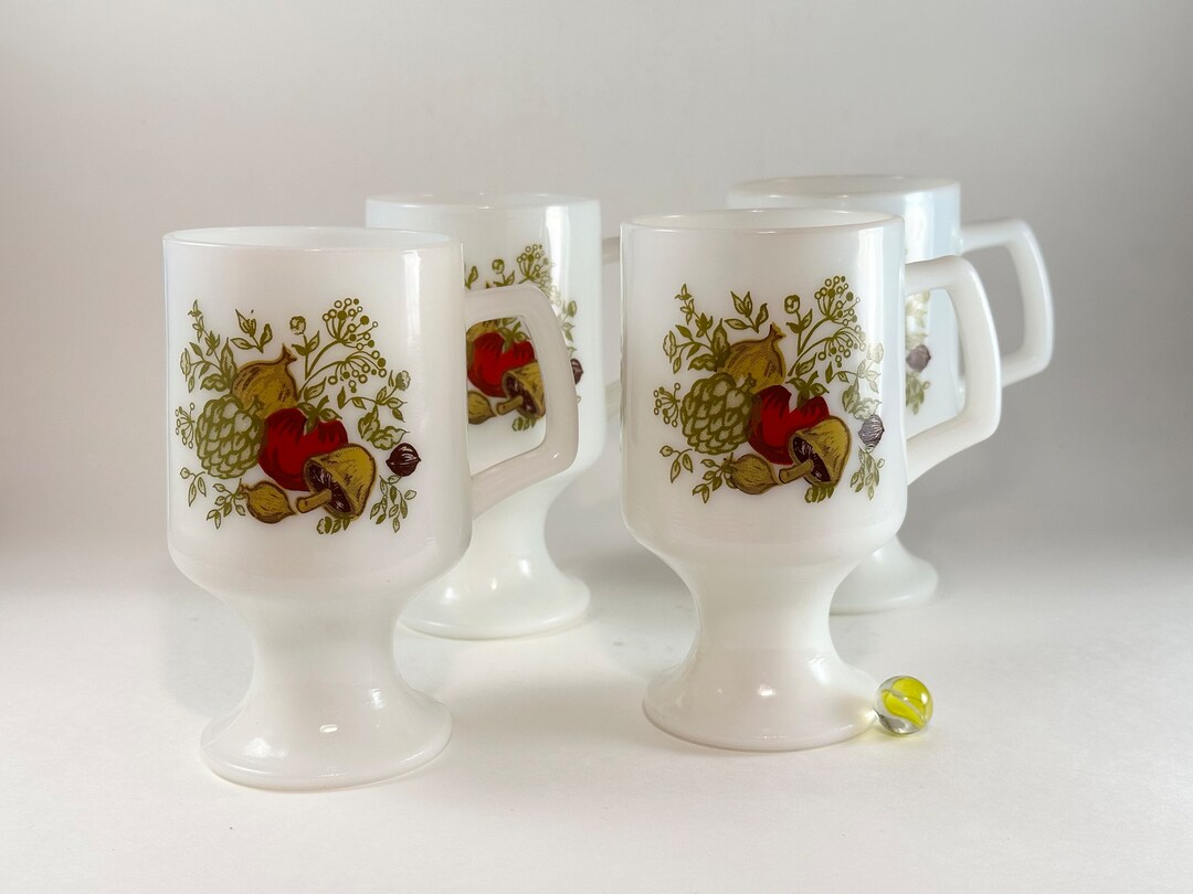Set of 4 Spice of Life Pattern Pedestal Mug - Etsy