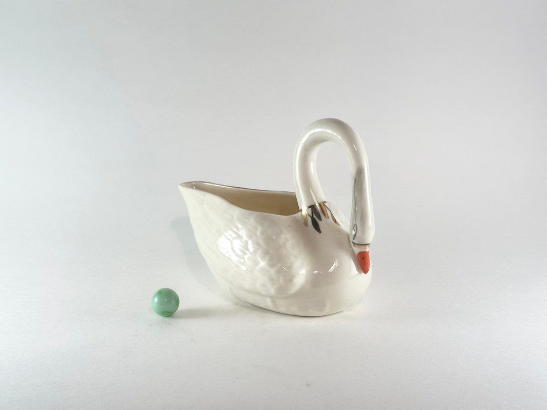 Vintage Belleek Swan Creamer Hand Painted 1980-1993 - Etsy
