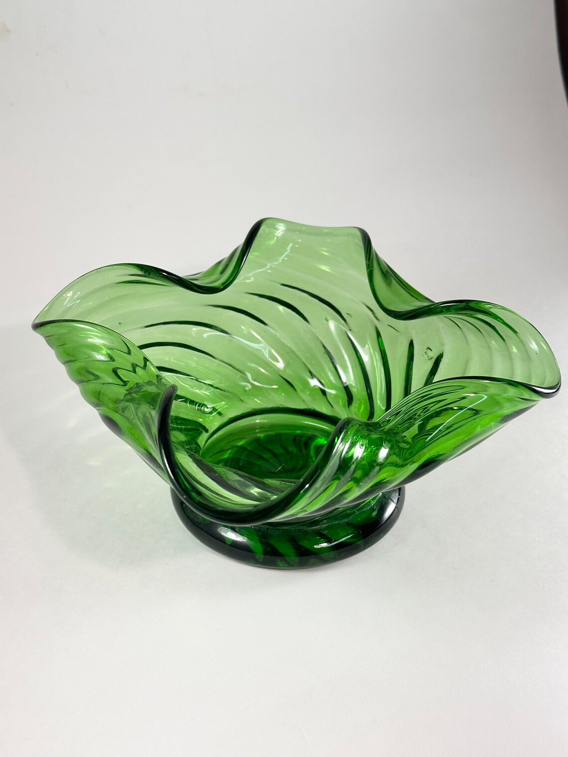 Vintage Green Hand Blown Glass Catch-all - Etsy