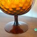 Large Vintage Italian Brandy Balloon in Amber Brown Dimples Handblown ...