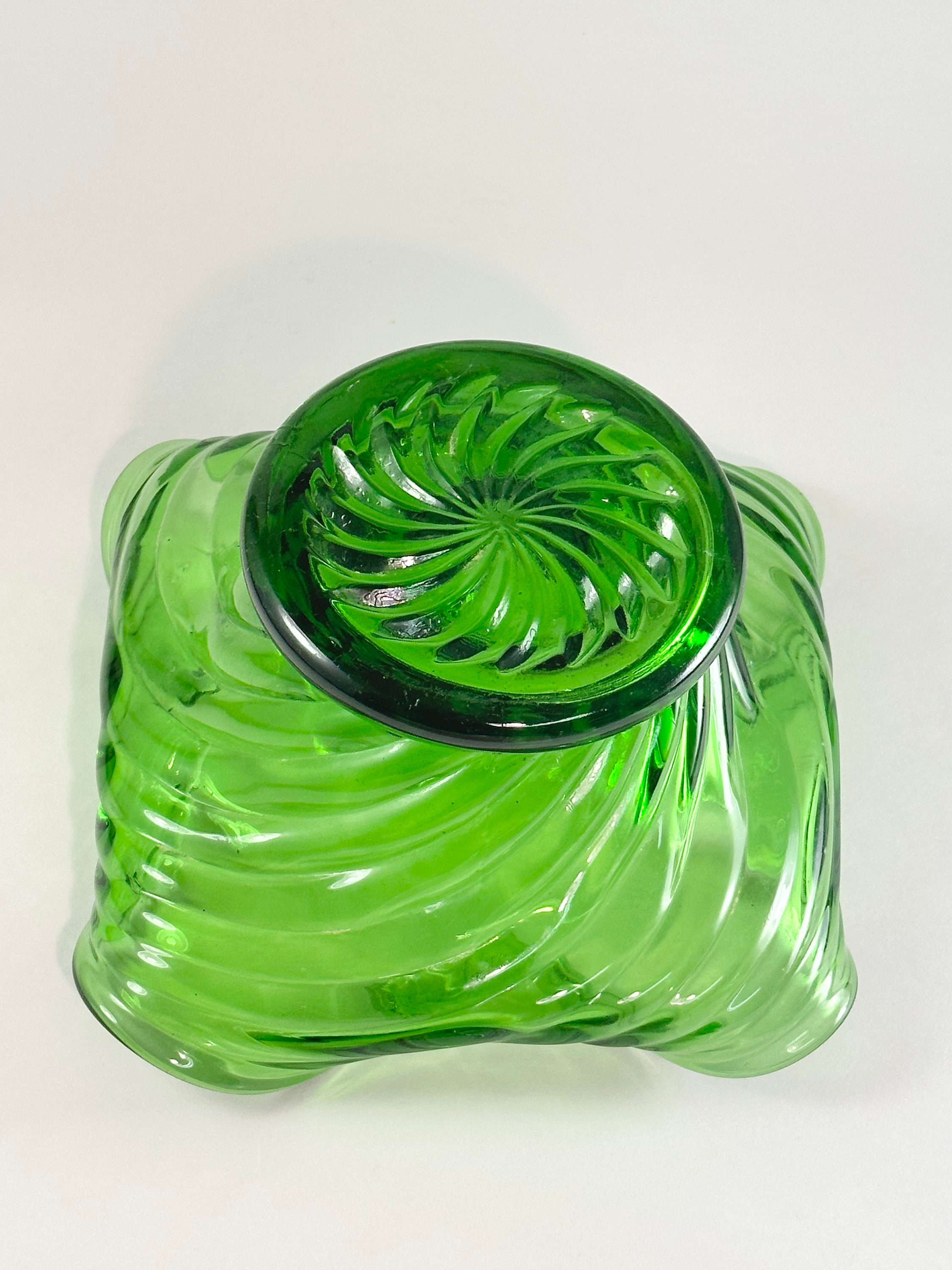 Vintage Green Hand Blown Glass Catch-all - Etsy