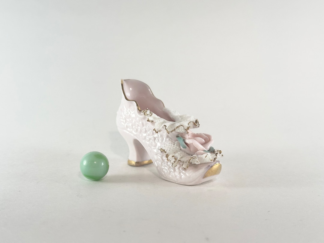 Tiny Lefton China Pink Glass Slipper Made in Japan - Etsy