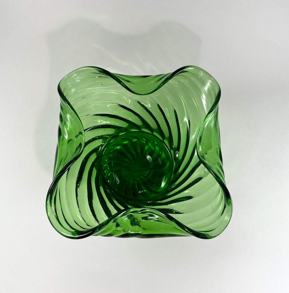 Vintage Green Hand Blown Glass Catch-all - Etsy