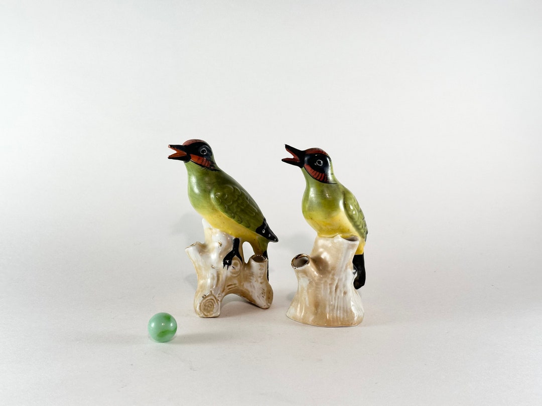 Antique Dresden-like Porcelain Birds on Branches - Etsy