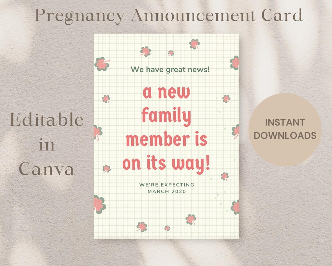 Pregnancy Card, Pregnancy Announcement, Pregnancy Reveal, Baby ...