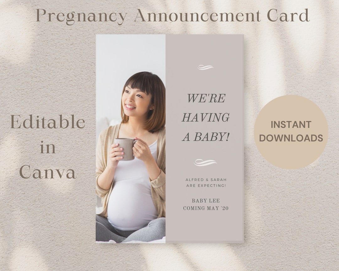 Pregnancy Card, Pregnancy Announcement, Baby on the Way, Pregnancy ...