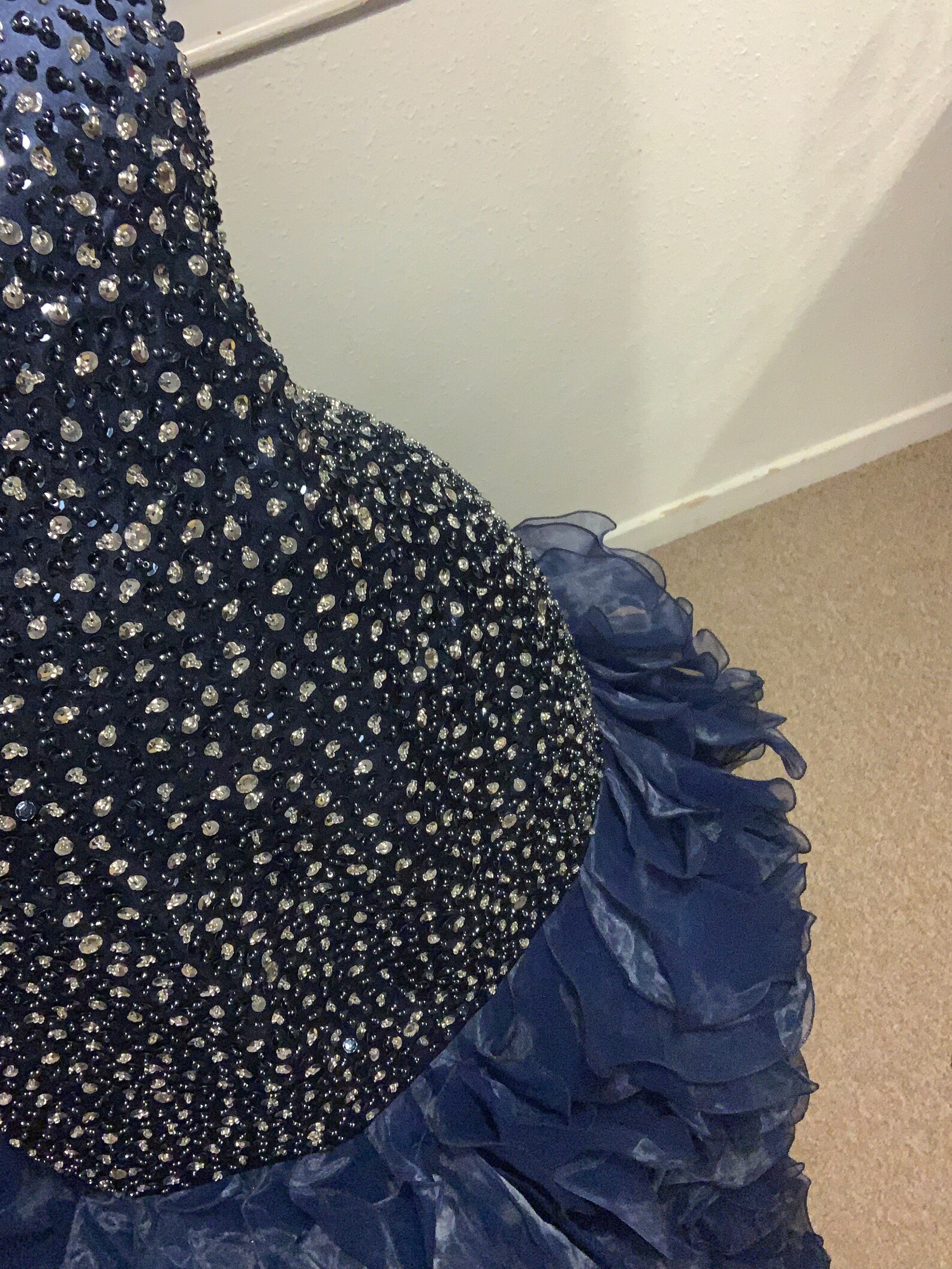 Dark Blue Sequin and Chiffon off the Shoulder Occasion/prom Dress - Etsy