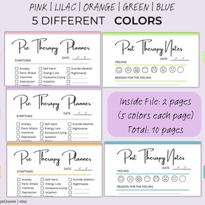 Printable and Editable Therapy Planner, Therapy Journal, Therapy Notes ...