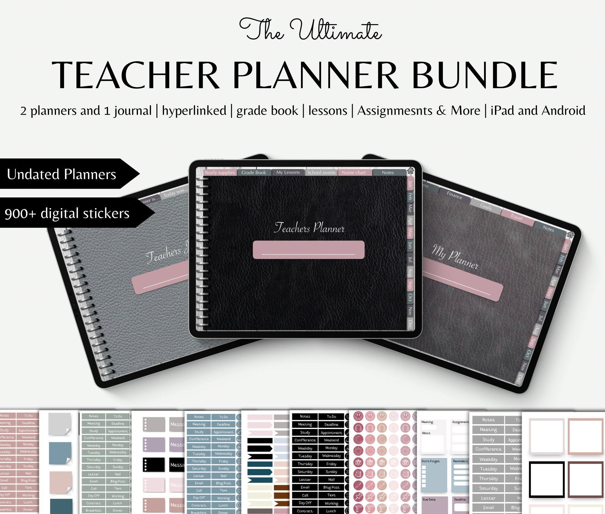 Teacher Lesson Planner Binder Template Planner Teacher Academic Planner ...