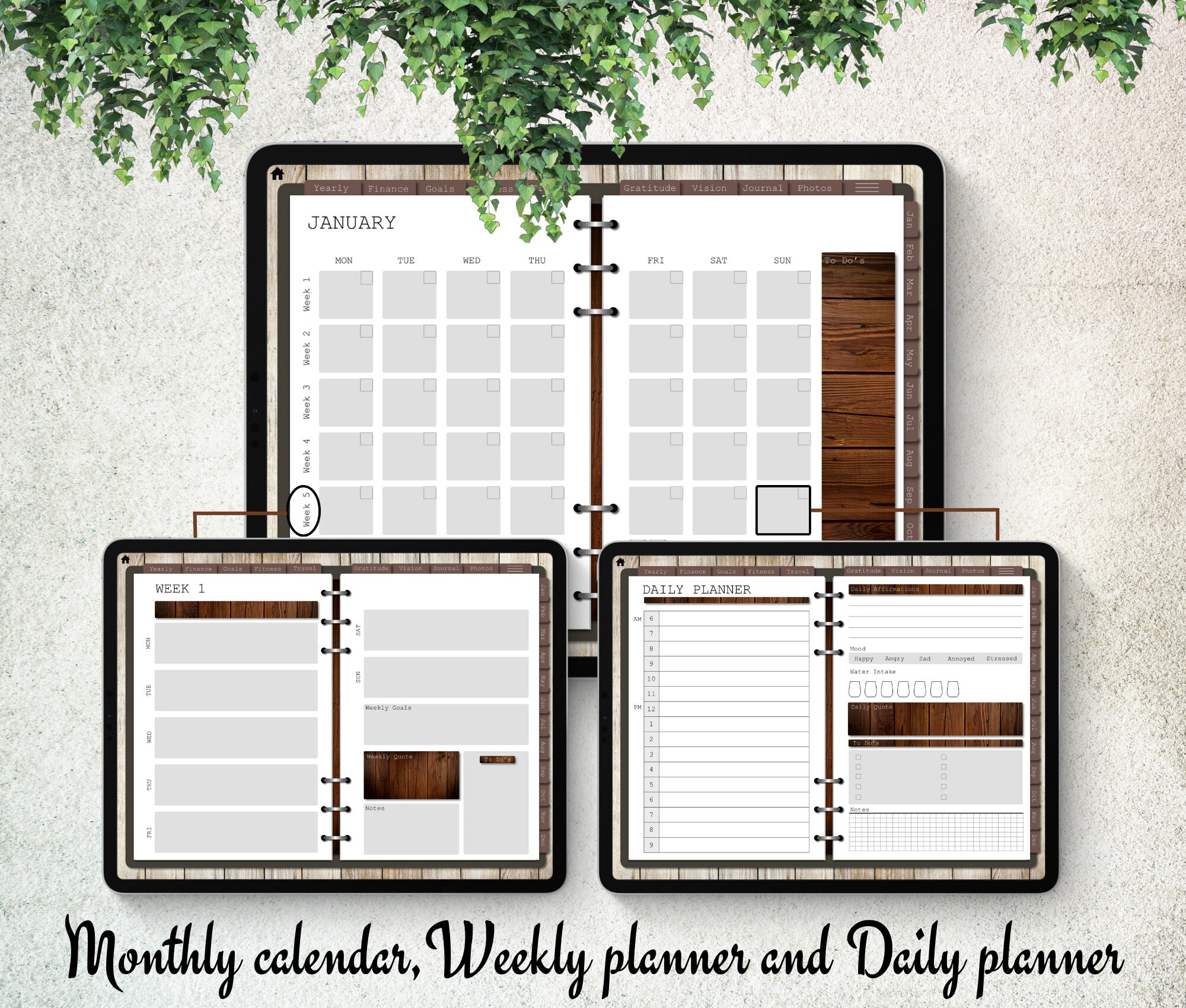 Boho Digital Planner Goodnotes Template Monthly Calendar Boho Planner ...