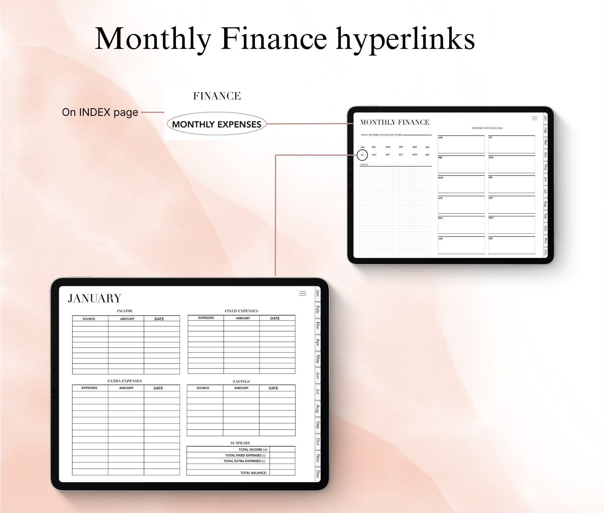 Landscape Digital Planner Monthly Calendar Weekly Planner Daily ...